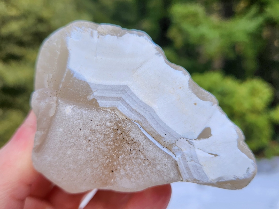 Solid Banded Agate, Oregon White Clear Agate, 8.7 Oz Agate, Rock, Mineral - Etsy