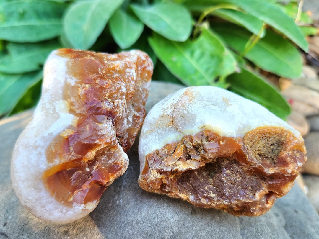Two Carnelian Agates, Rough Oregon Agates, Quartz Crystal, Carnelian ...