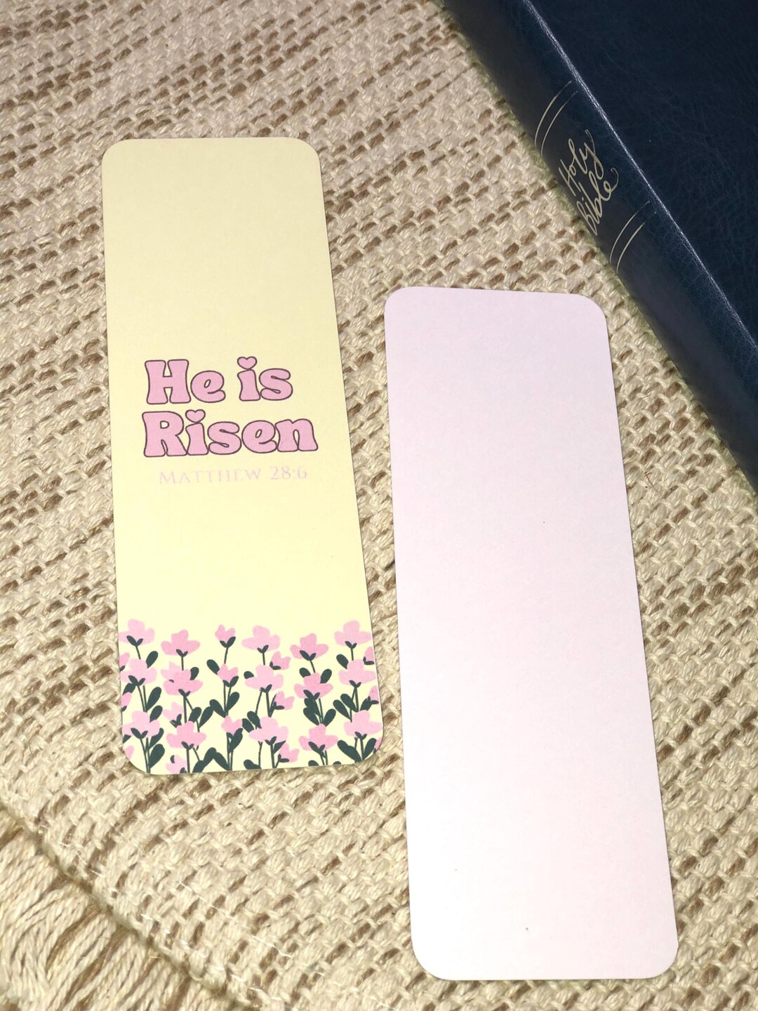 He is Risen | Christian Bookmark | Floral Bookmark | Yellow Bookmark ...