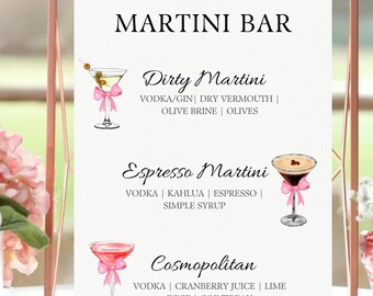 Martini Bar Drink Menu Template - Etsy