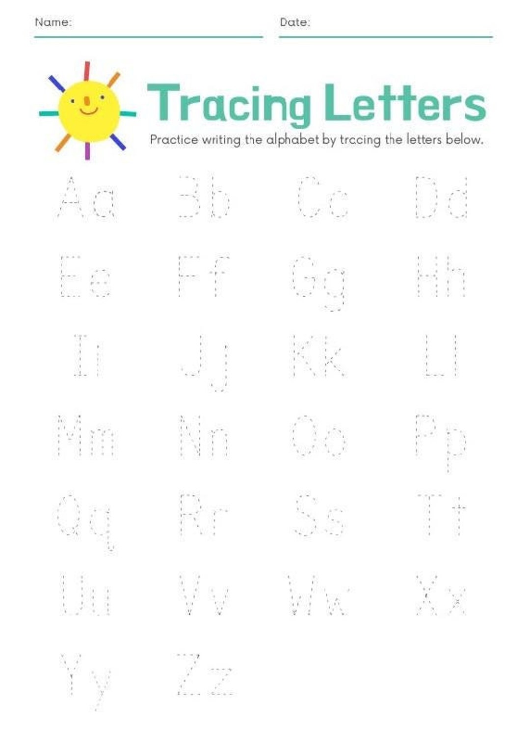 Color Tracing Letters - Etsy