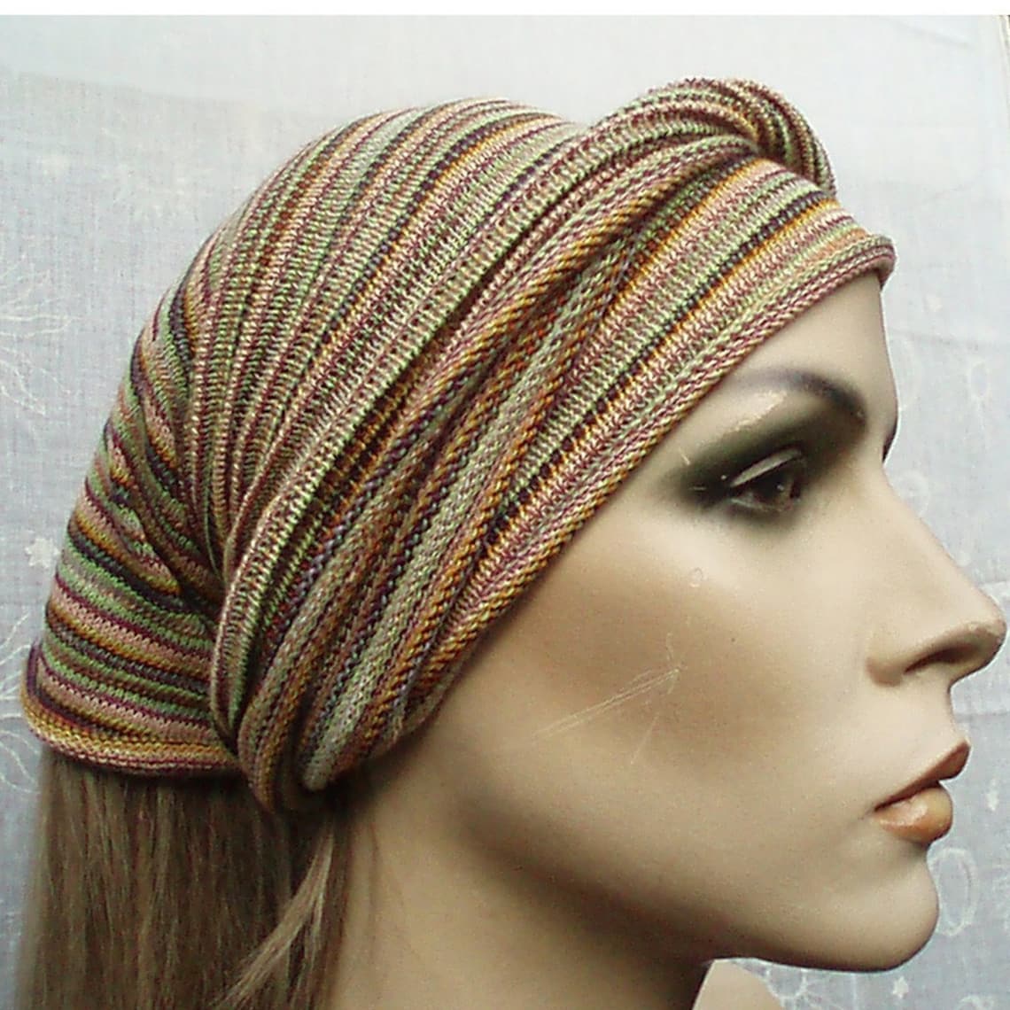 Head Wrap Turban Natural Cotton Fresh Bright Colours Stripe Maxi Size ...