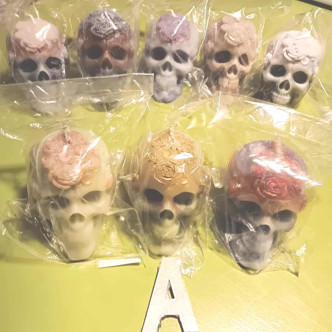 Handmade Bleeding Skull Candle: Scented Paraffin Wax Art, Each One ...