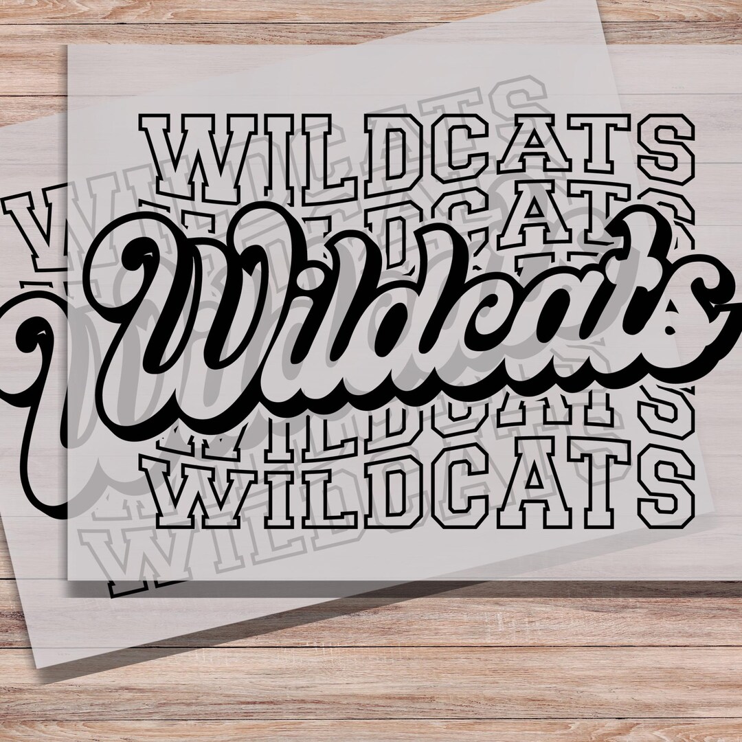 Wildcats School Mascot DTF Print Wildcat School Mascot Direct to Film ...