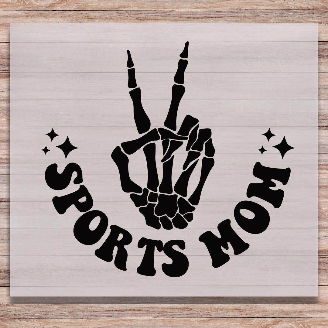 Sports Mom DTF Print Skeleton Hand Direct to Film Transfer for Funny ...