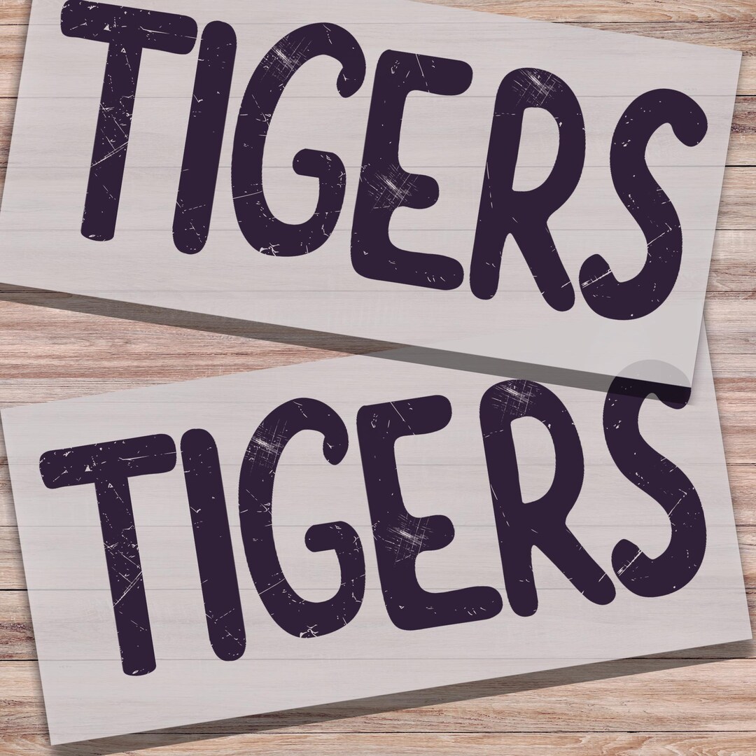 Distressed Tigers DTF Print Tigers School Mascot Sports Team Direct to ...