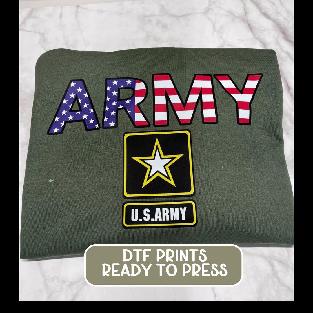 Army Logo DTF Print Ready to Press American Flag Army Direct to Film ...