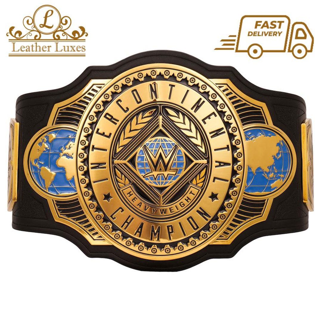 Intercontinental Heavyweight Wrestling Belt Brass Championship Leather ...