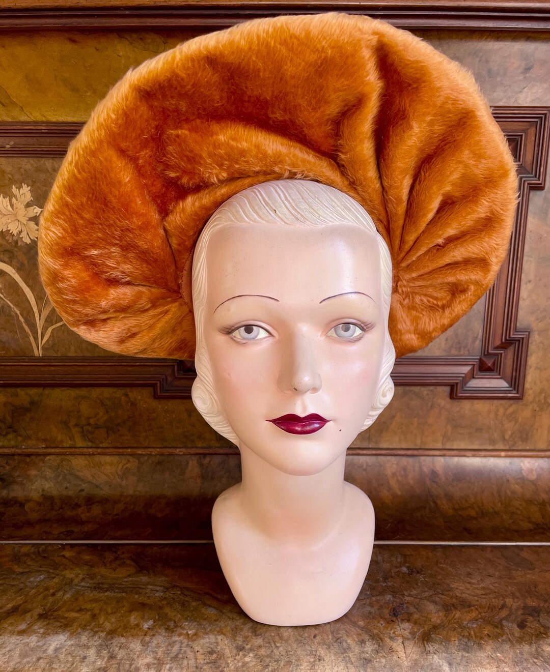 Caspar Davis Hollywood Late 40s Designer Wide Brim Halo Hat ‘burnt ...