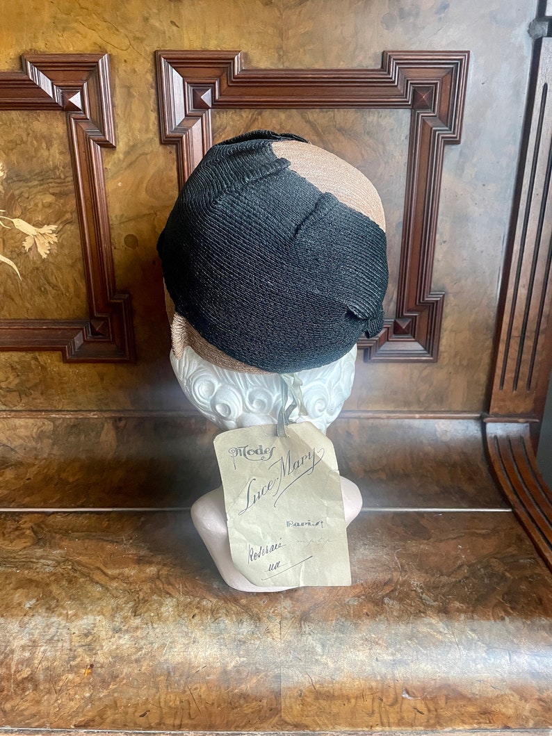 1920s Parisian Milliner luce-mary Cloche Hat Cap in Natural and Back ...