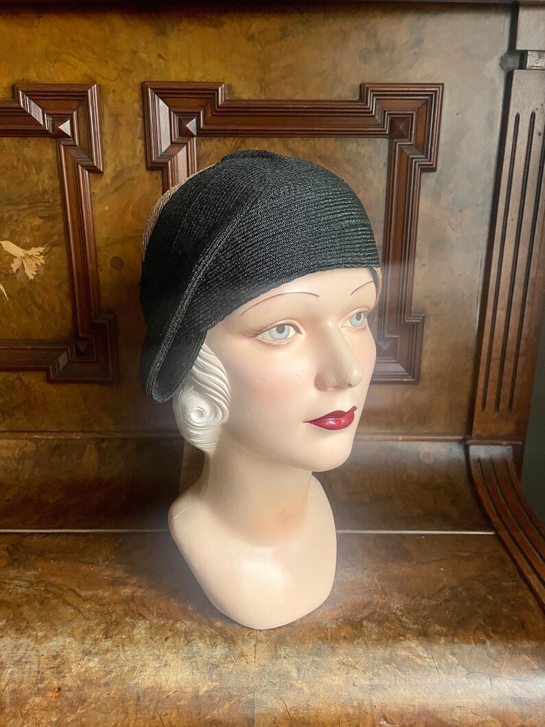 1920s Parisian Milliner luce-mary Cloche Hat Cap in Natural and Back ...