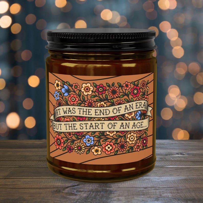 It Was the End of an Era Candle | Amber Jar With Black Lid - Etsy