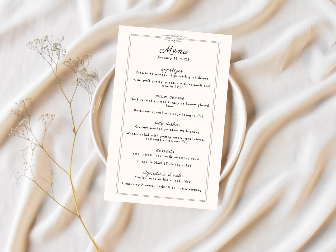 Editable Set of Menus, Design With a French Flair Stylish and ...