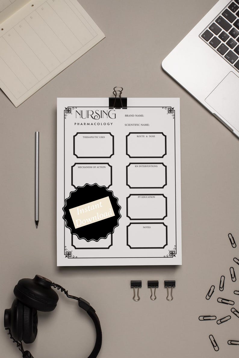 Pharmacology Template/medication Study Guide/pharmacology Notes - Etsy