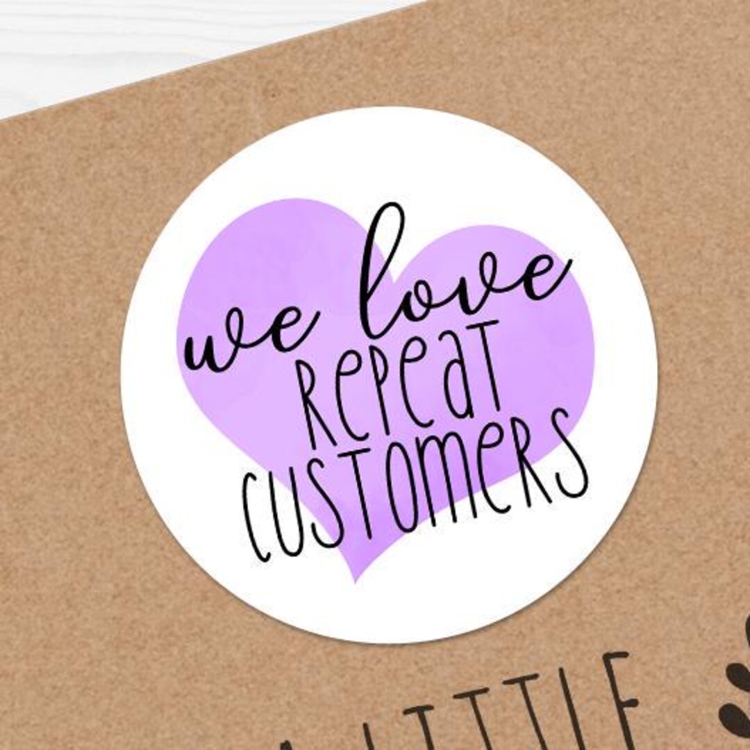 Stickers - We Love Repeat Customers Labels Heart Sticker - 1.625 ...