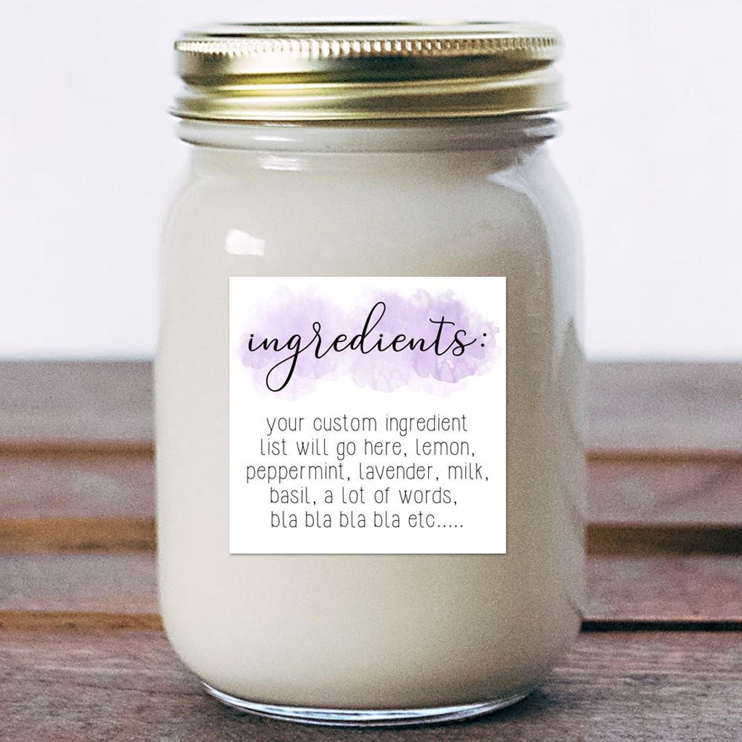 Custom Stickers - Ingredients Label Personalized Essential Oils Soap ...