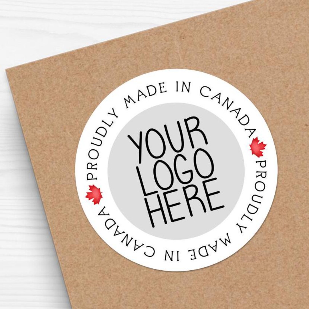 Custom Logo Stickers - Proudly Made in Canada Canadian - 1.625" Circles ...