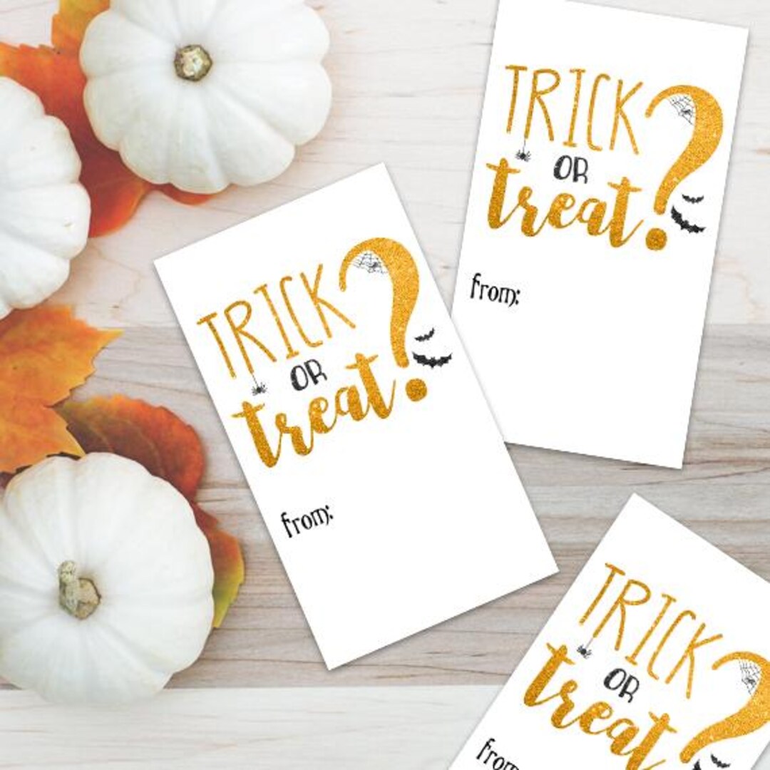 Digital Printable Gift Tags - Happy Halloween Print at Home Funny Trick ...