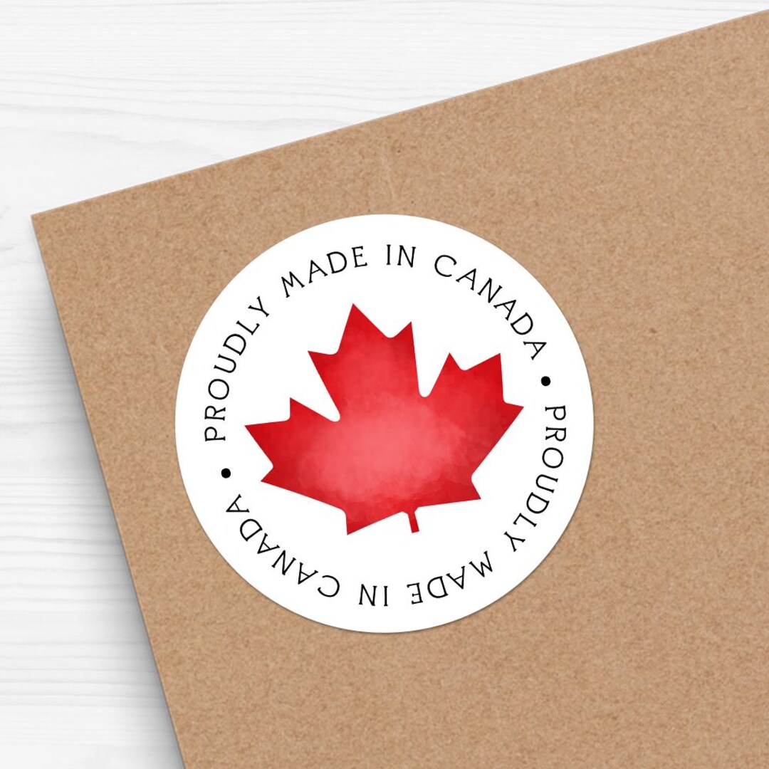 Stickers - Proudly Made in Canada Canadian Maple Leaf - 1.625" Circles ...