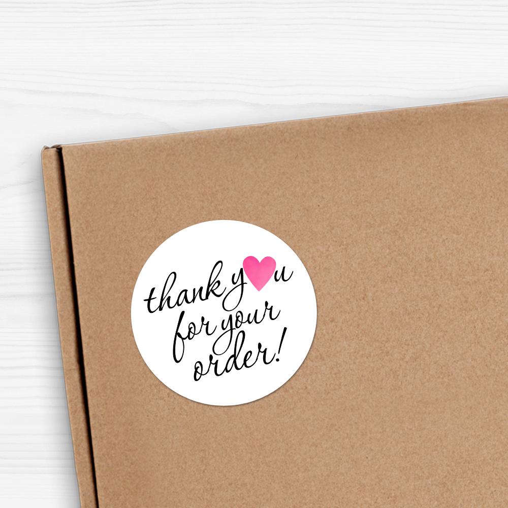 Stickers - Thank You for Your Order Hope You Love It Pink - 1.625 ...