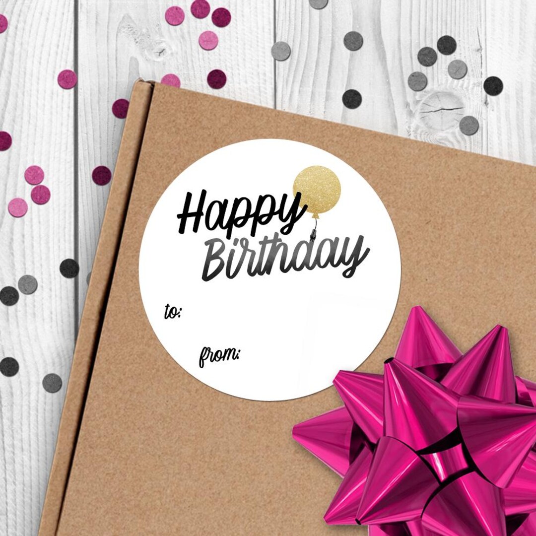 Stickers - Happy Birthday Fancy Gift Tags Labels Sticker Blank Space to ...