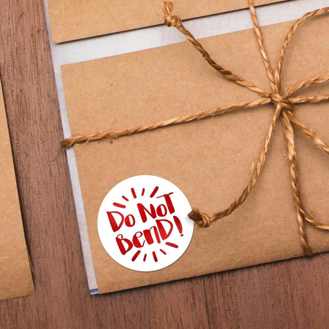 Stickers - Do Not Bend Bold or Fancy Fragile Mail - 1.625" Circles (24 ...