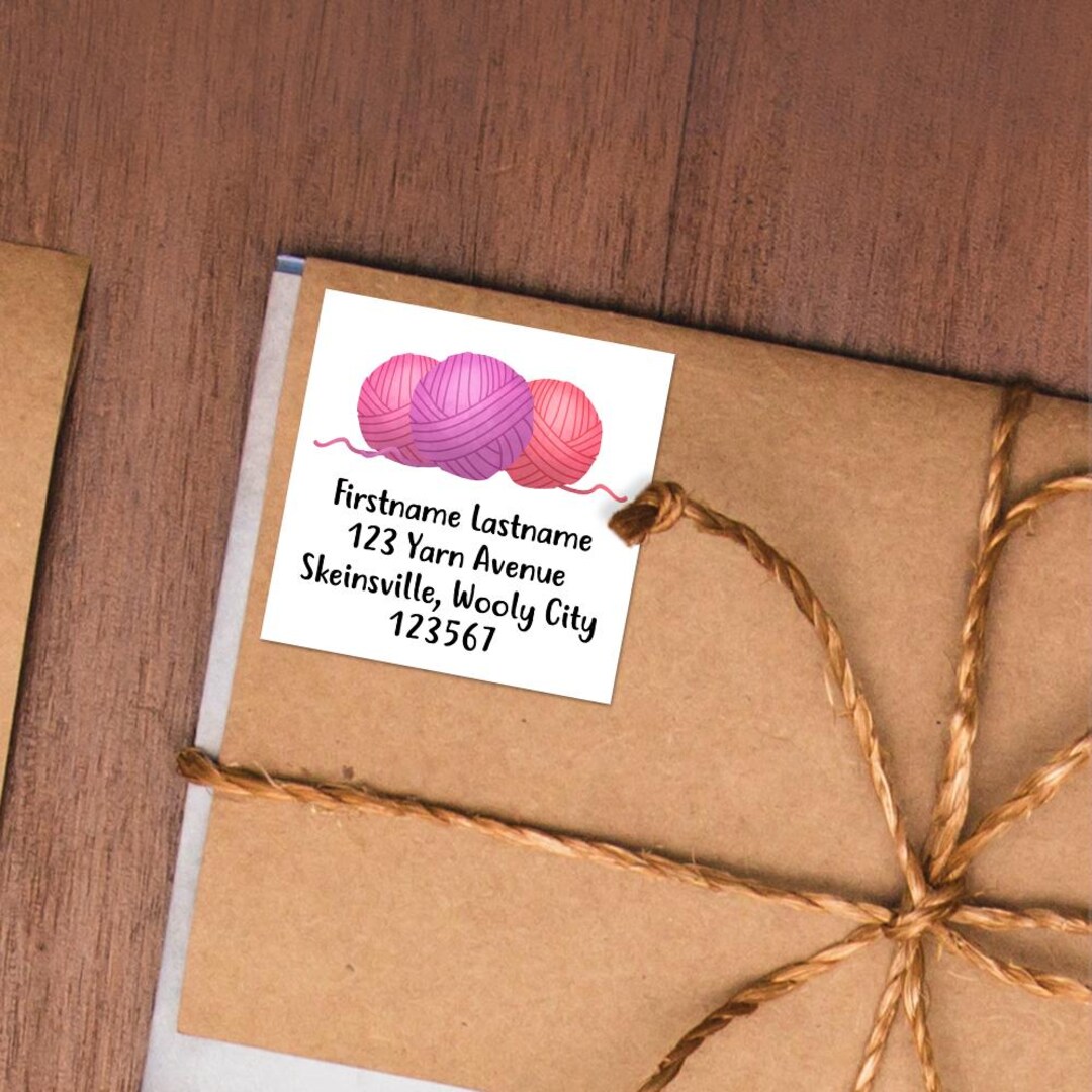 Custom Stickers - Return Address Label Mailing Sticker Crochet Yarn ...