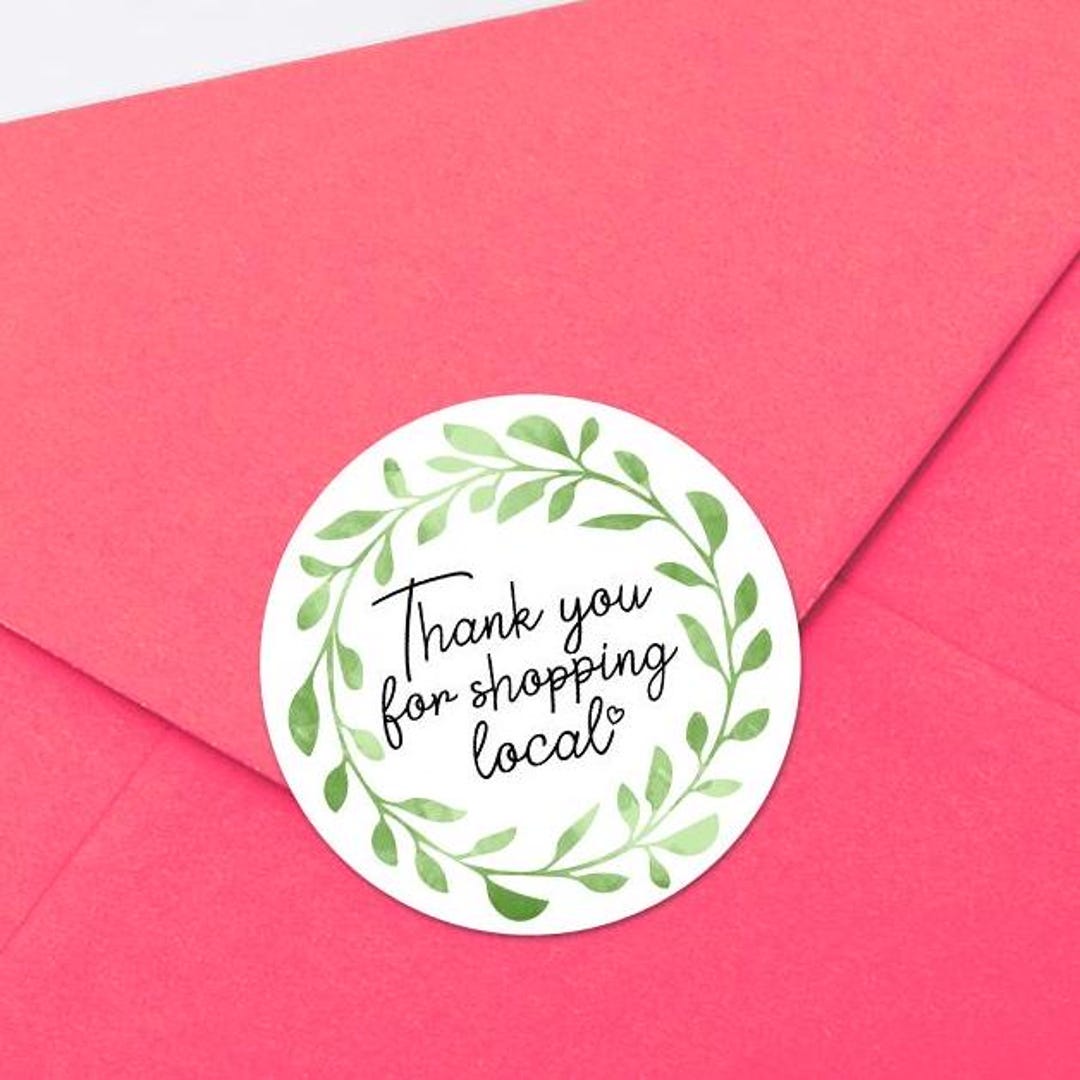 Stickers - Thank You for Shopping Local Business Labels - 1.625 ...