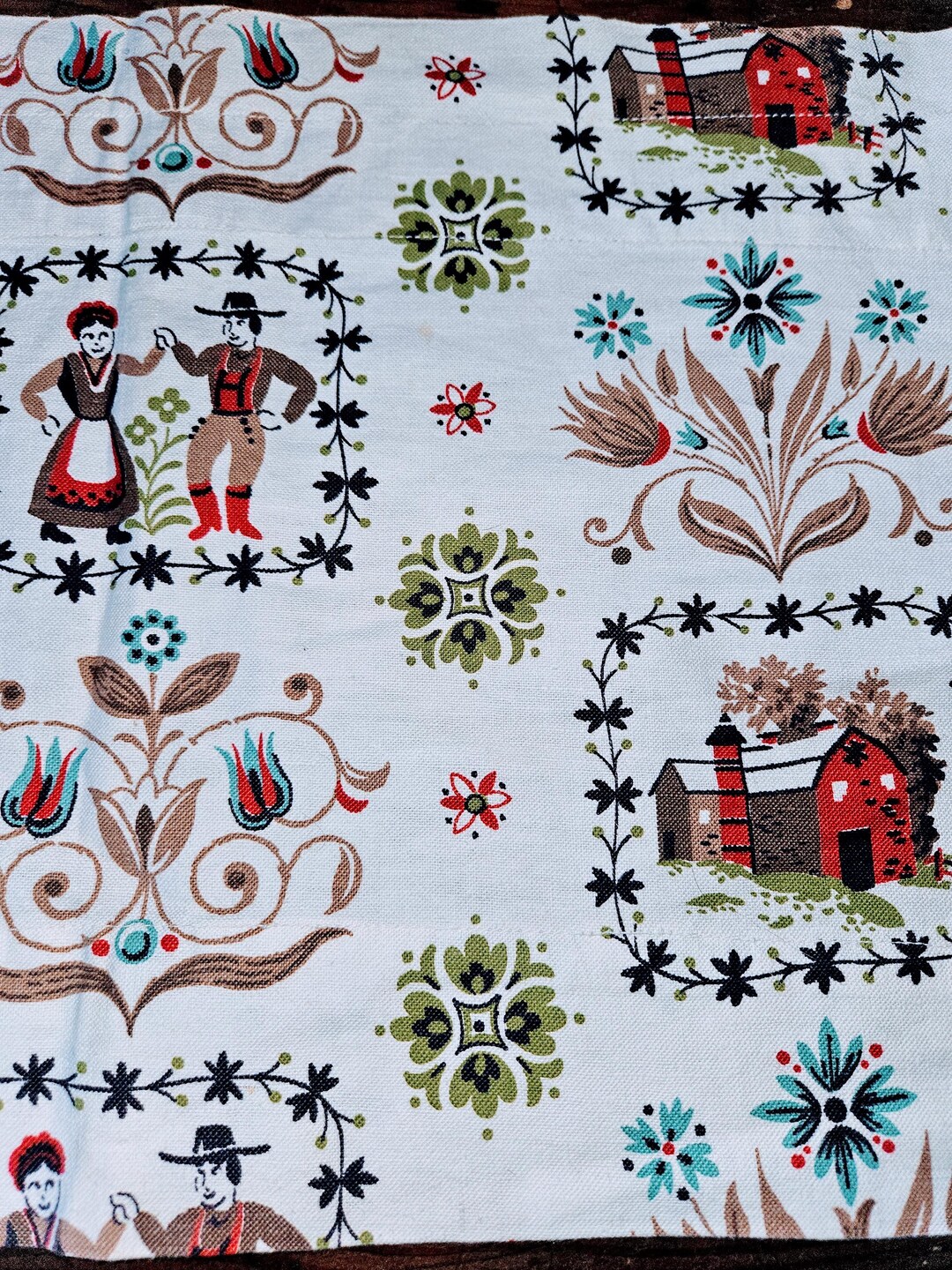 Vintage Americana Colonial Cotton Fabric Cafe Tier Curtains 1970s - Etsy