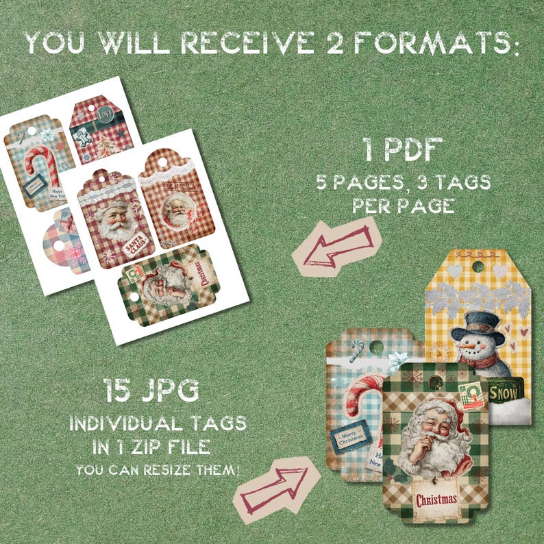 Etichette natalizie vintage con tema boschivo | Stampabili per le ...