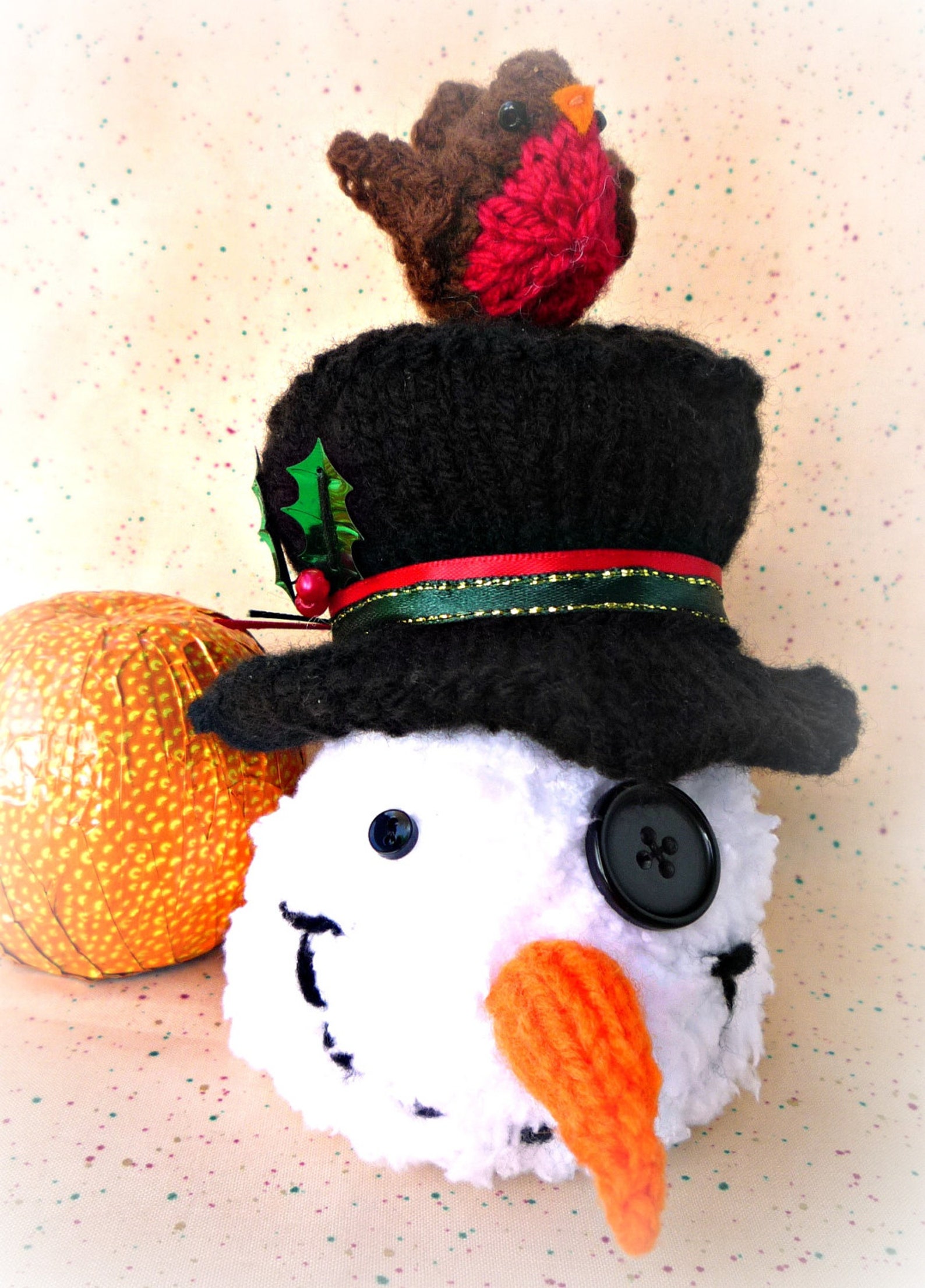 KNITTING PATTERN Robin & Snowman Chocolate Orange Cover - Etsy