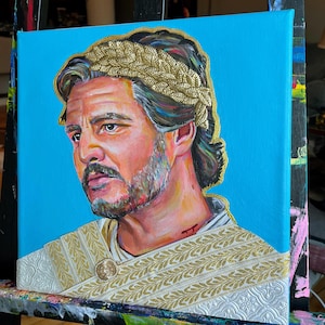 Pedro Pascal Gladiator Mixed Media Canvas Print With 3D Elements! - Etsy