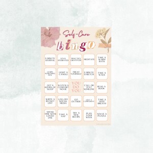 Self-care Bingo Printable | Wellness and Mindfulness Digital Download ...