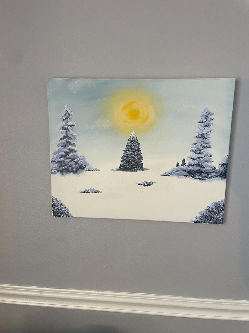 Winter Scene Painting - Etsy