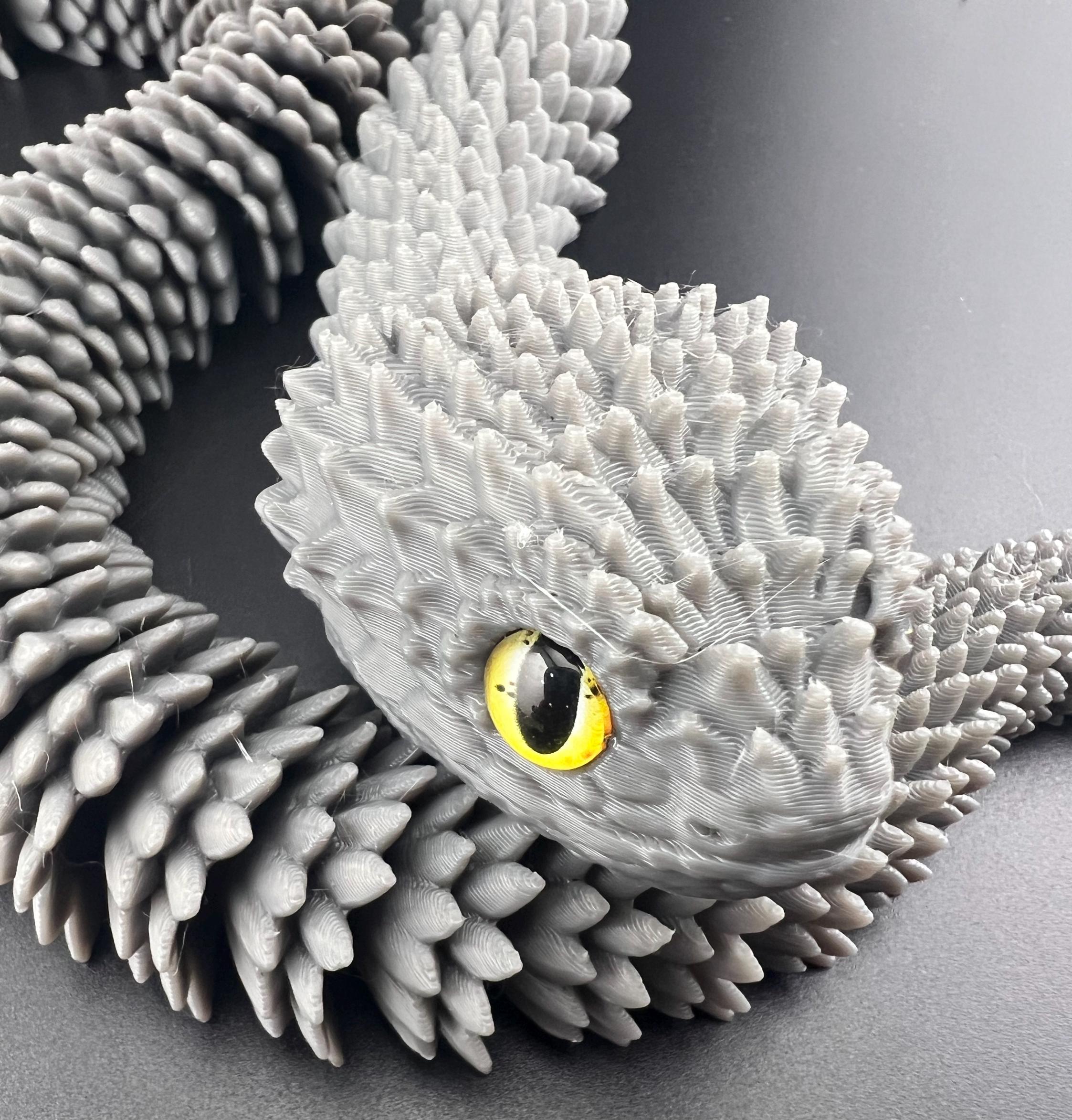 Articulated Snake - 3D Printed Fantasy Creature - Flexible and Poseable ...