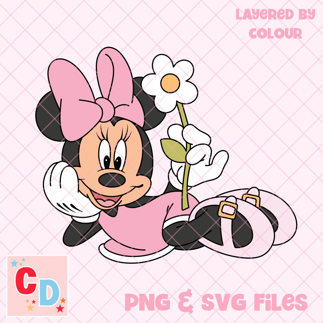 Minnie Mouse, Flower, Png, Svg Layered, Clipart, Digital Print ...