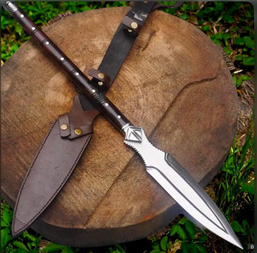 Handmade Viking-inspired Carbon Steel Spear – 35" Total Length ...