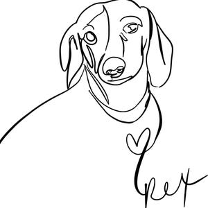 Custom Pet Portrait Line Drawing, Minimalist Dog Portrait, Personalized ...