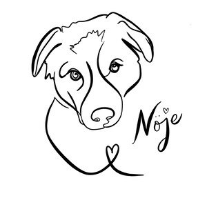 Custom Pet Portrait Line Drawing, Minimalist Dog Portrait, Personalized ...