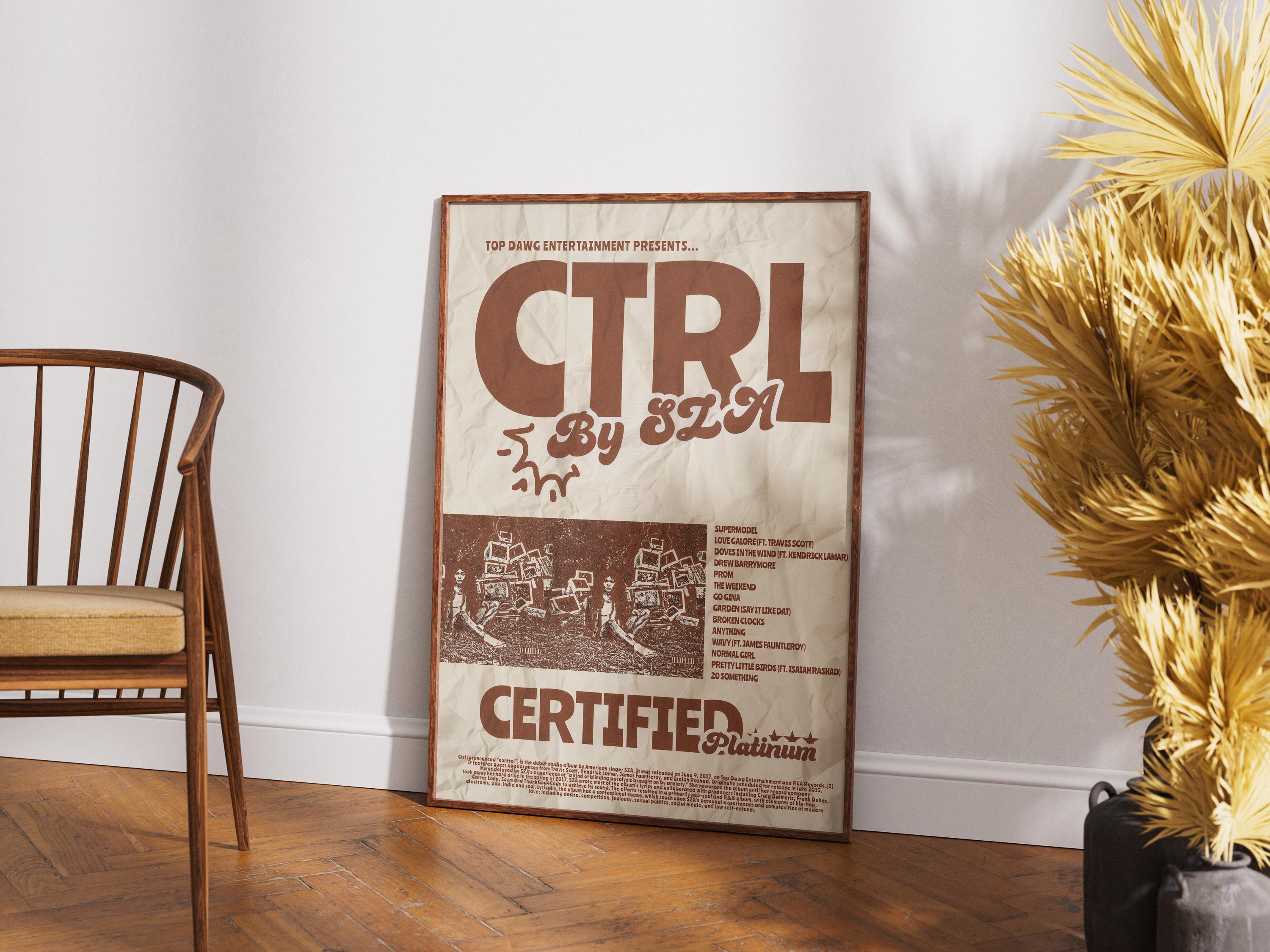 SZA CTRL Poster CTRL Album Poster Sos Vintage Music Wall Art Aesthetic ...