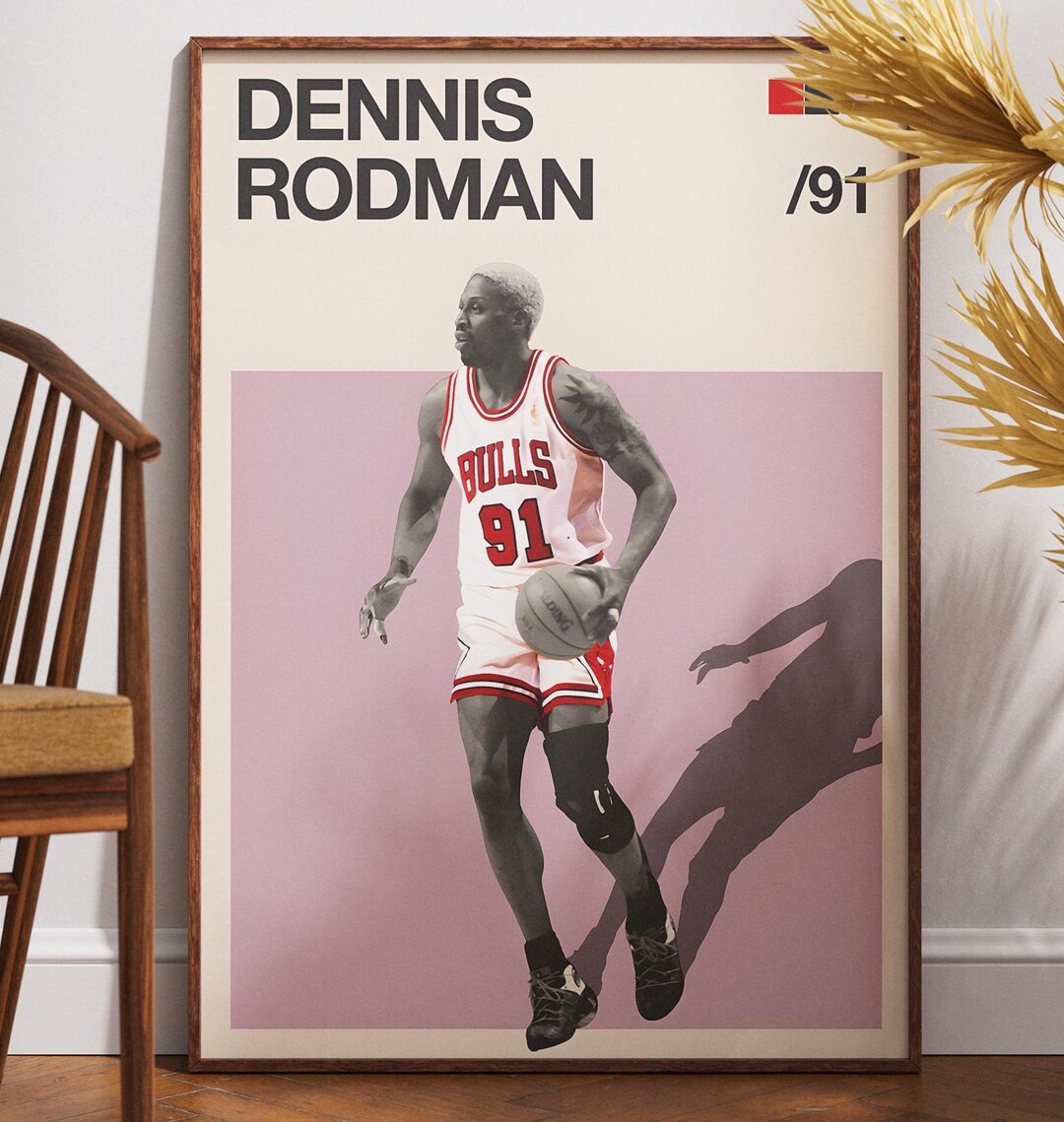 Dennis Rodman Poster D-rod Print Basketball Wall Decor Gift for ...