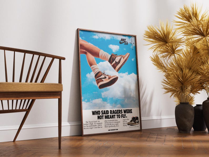 Travis Scott Sneaker Poster Sneaker Wall Art Hip Hop Poser Aesthetic ...