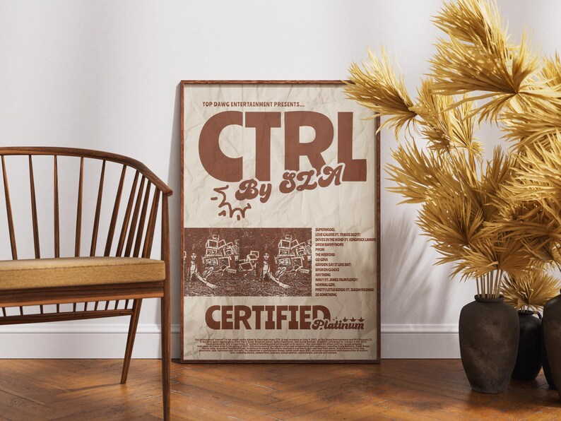 SZA CTRL Poster CTRL Album Poster Sos Vintage Music Wall Art Aesthetic ...