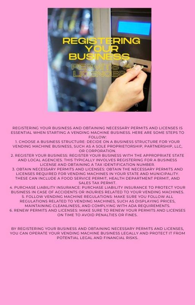 Vending Machine Business Ebook With Private Label Rights| EBOOK| PLR Ebook|vending Machine ...