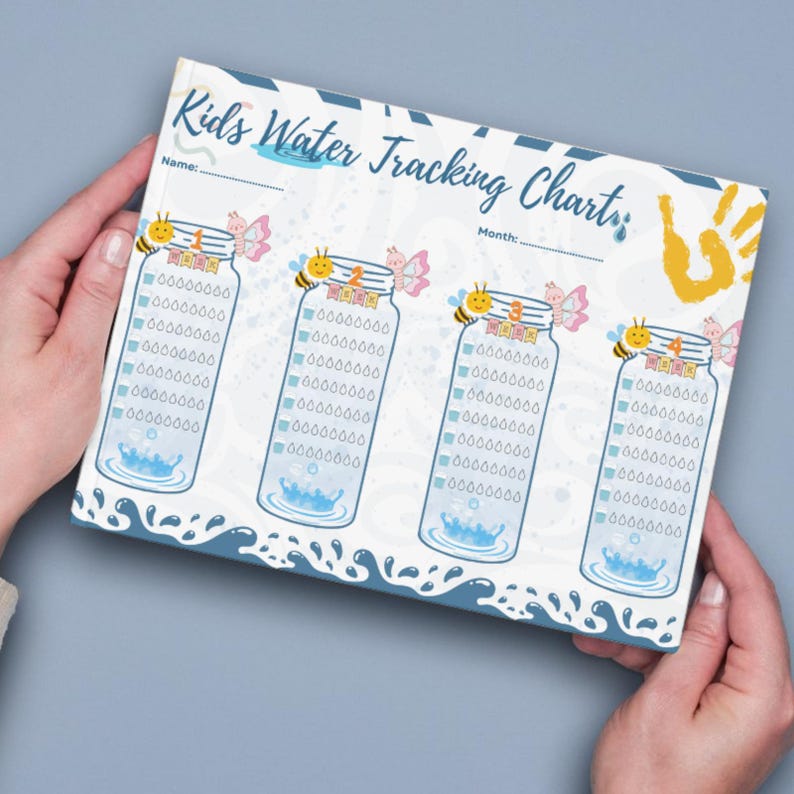 Kids Water Tracker Monthly, Printable Chart, Health Planner, Daily ...