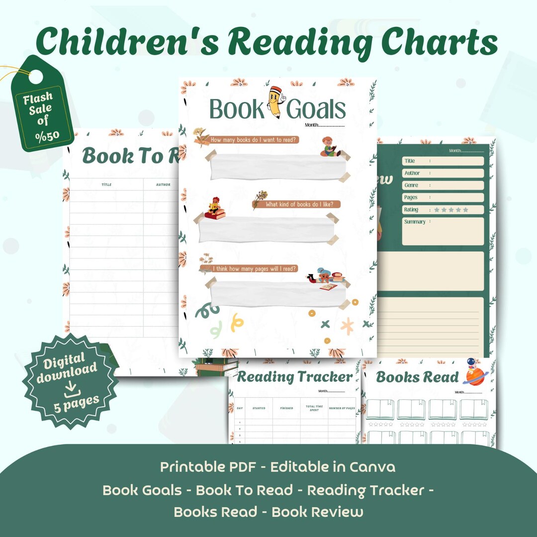 Reading Tracker for Kids, Reading Journal, Printable Reading Tracker ...