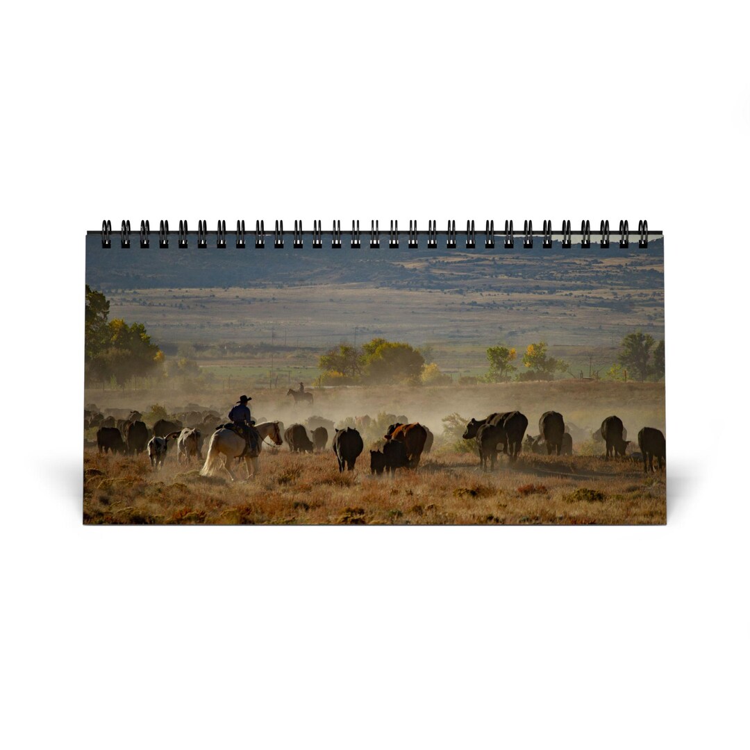 Desk Calendar, 2025 Calendar, Western Design, Cowboy Desk Planner ...