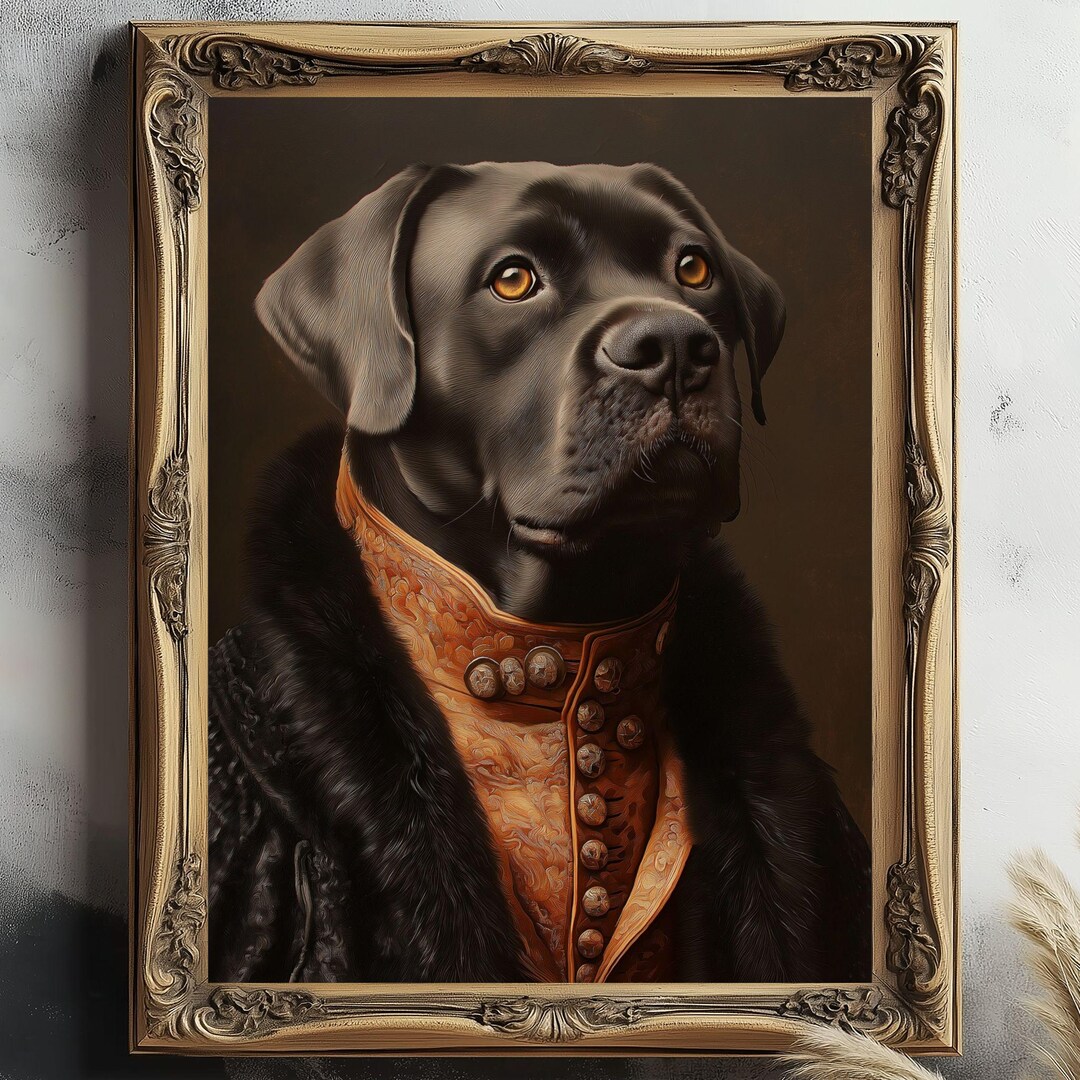 Mastiff Dog Male Portrait | Vintage Poster | Dog in Renaissance Outfit ...