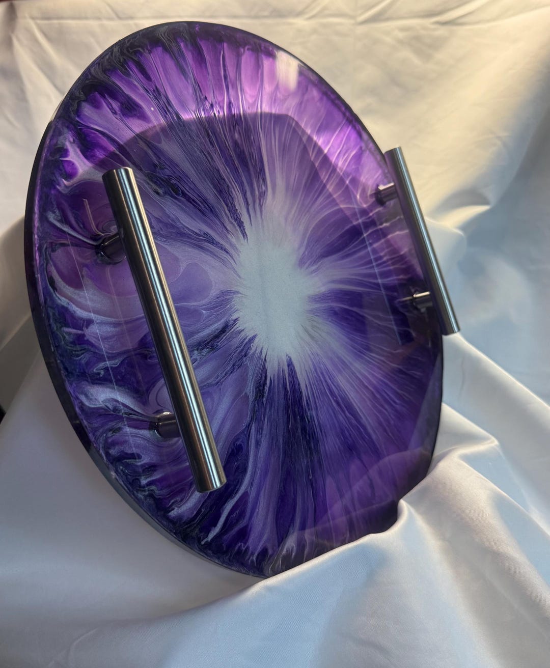Vibrant Purple Resin Art Plate - Etsy