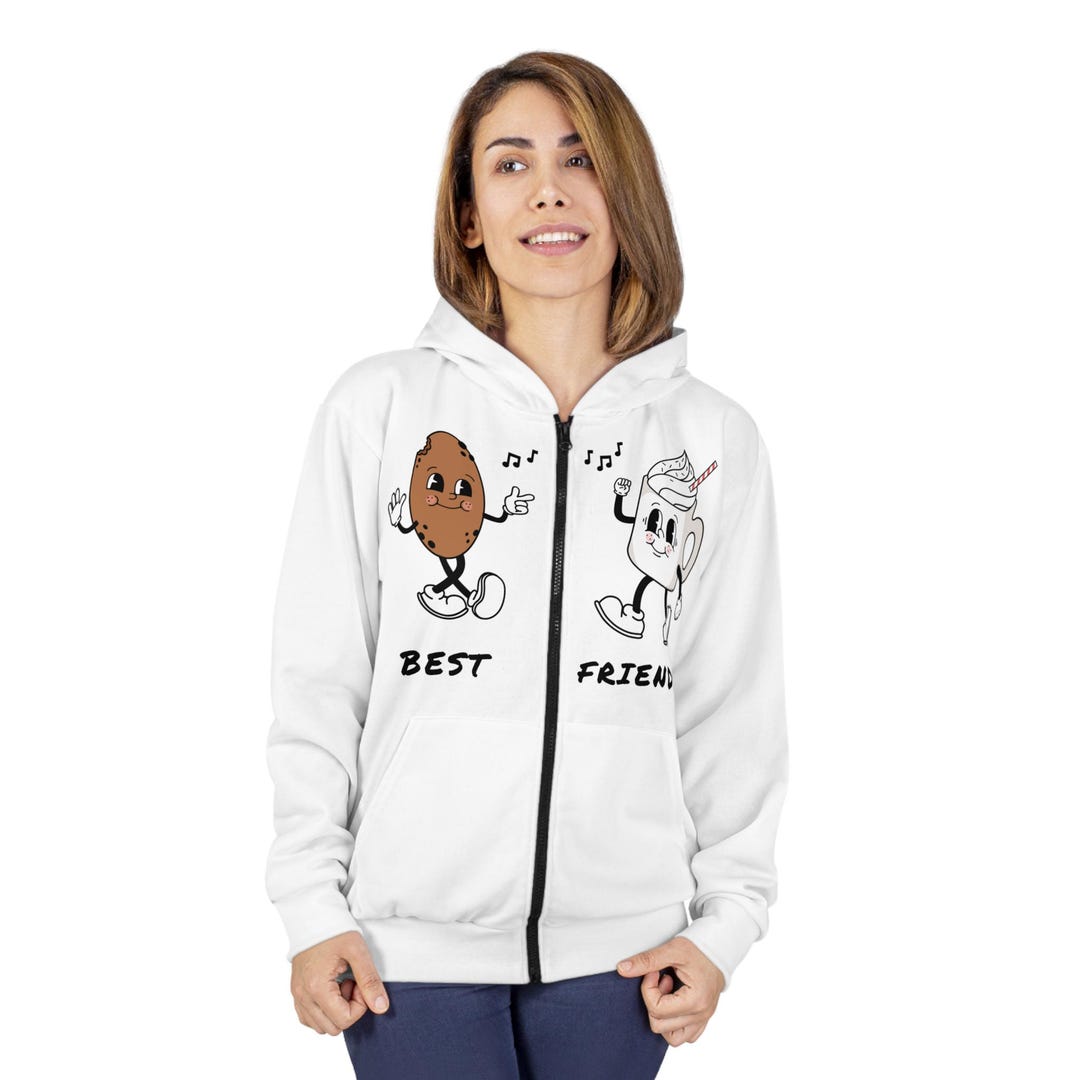 Best Friends Unisex Zip Hoodie, Friendship Sweatshirt, BFF Hoodie ...